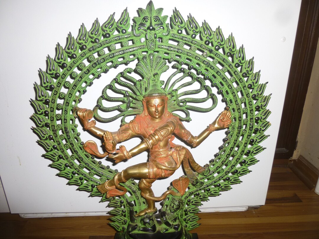 Lord Shiva as Nagaraja - Massive 27" Gilt Painted Bronze Form ...