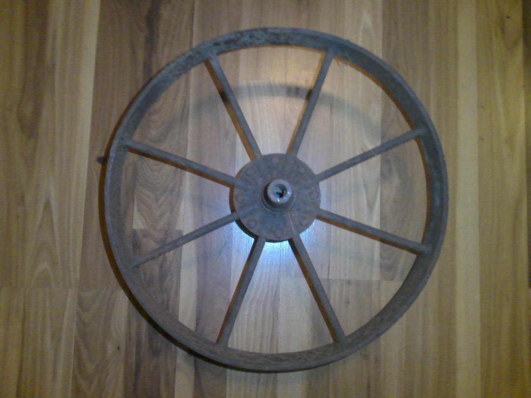 Cast Iron Tractor or Wheelbarrow Wheel - Antique 15.5" Diam. W 1.5 ...