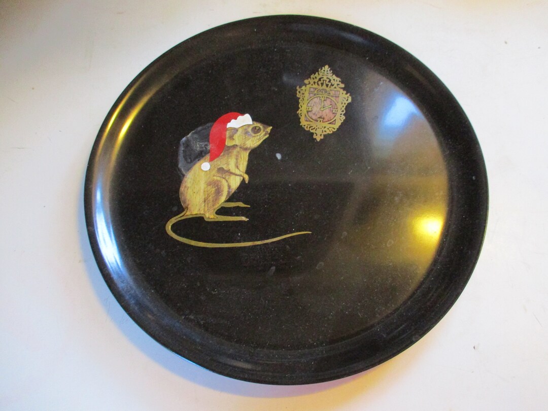 Couroc of Monterey 1960s Hippie Era Resin Tray With Image of Mouse in ...