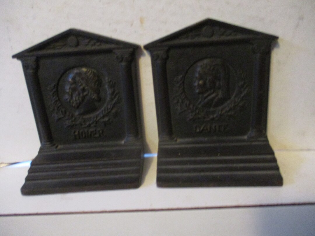 Bradley and Hubbard Dante and Homer Cast Iron Bookends - Wonderful ...