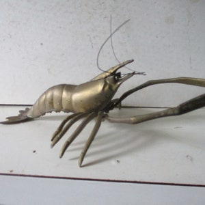 Brass Lobster - 12" Long 6" Wide Life-sized Form With Narrow Claws and ...