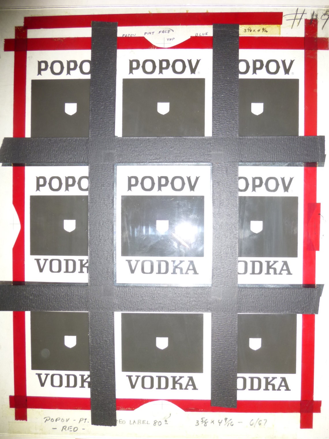 1967-8 Popov Vodka Labels Printers 2 Sheet Glass Proofs for | Etsy
