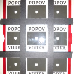 1967-8 Popov Vodka Labels Printers 2 Sheet Glass Proofs for Printing ...