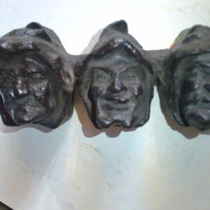 5 Robed Monks Heads - Fun 13.5" X 3.5" X 2.5" Deep W Hanger - Rare and ...