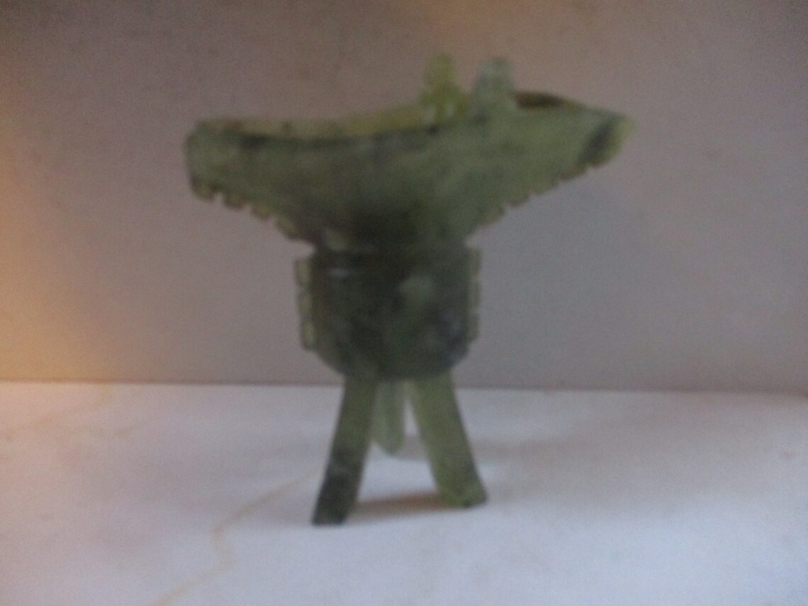 Chinese Jue Tea Cup 5 Carved Jadite 3 Legged Form - Etsy