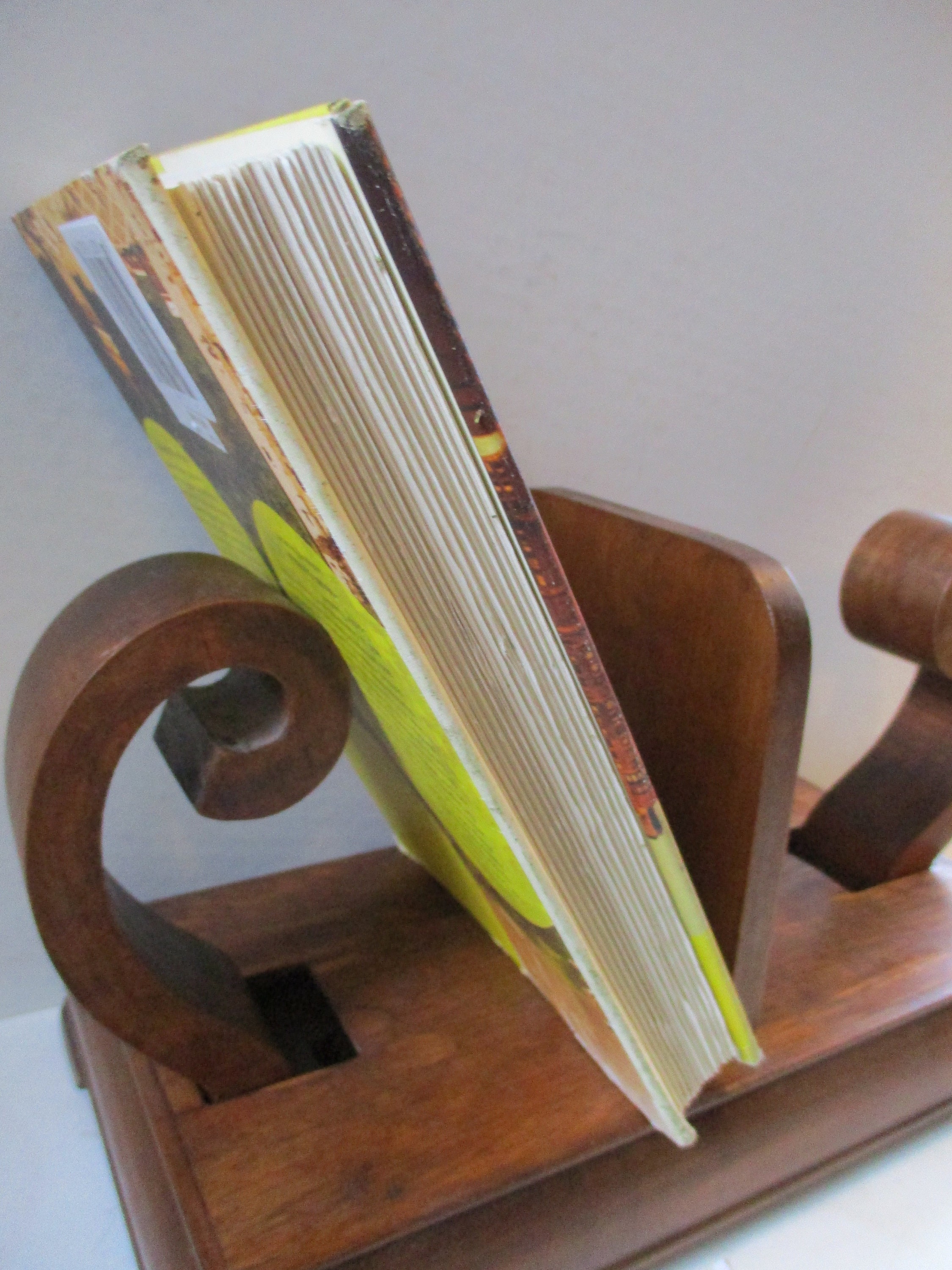 Victorian Desktop Bookends - Hand Made Lever Action Wood Form - Curved ...