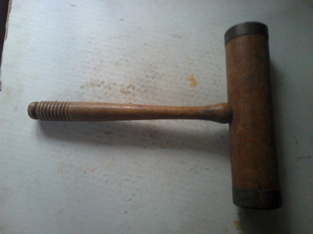 Bung Mallet - Antique 2.5 Lb. Hand Made Carved Wood Hammer - 13.5" Long ...