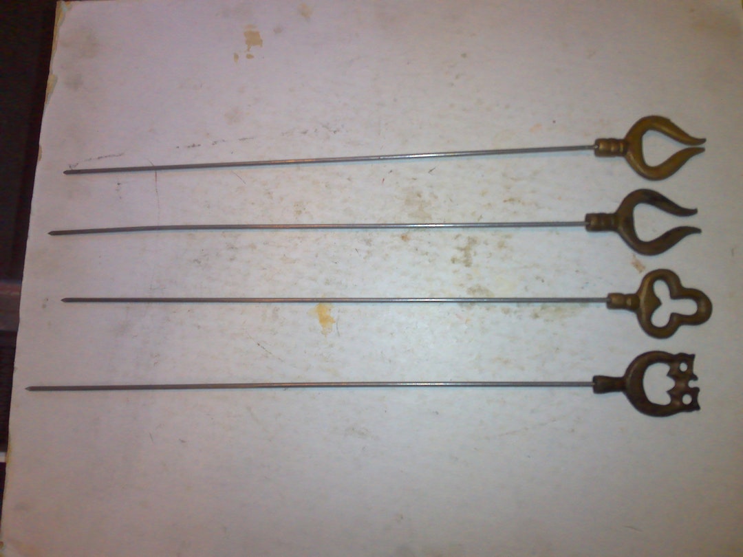 Shish Kebab Skewers - Vintage Set of 4 Distinct Figural Form Turkish ...