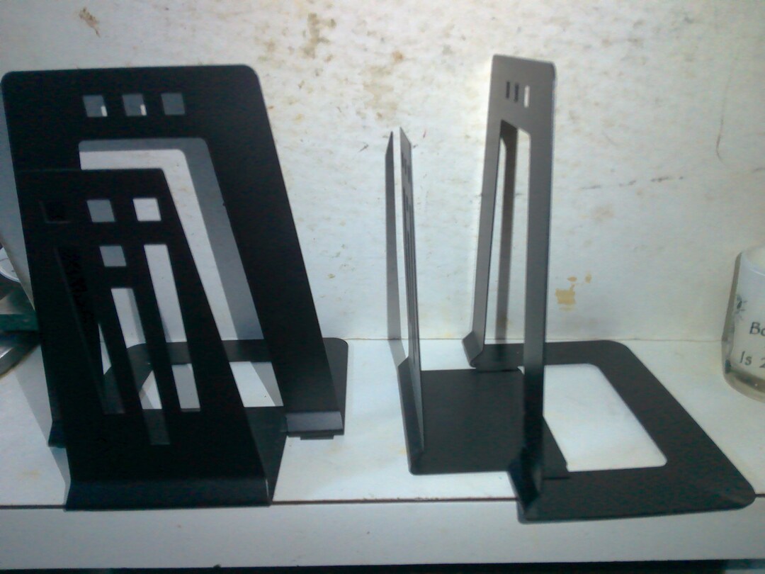 Sliding Steel Bookends - Unusual Set of 2 Piece Forms With Modern ...