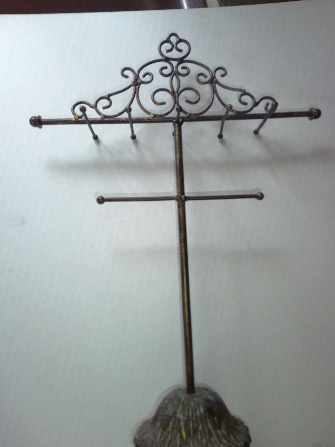Wrought Iron Jewelry Display Rack - 12 Arms on 15.5" High W 4" Base ...