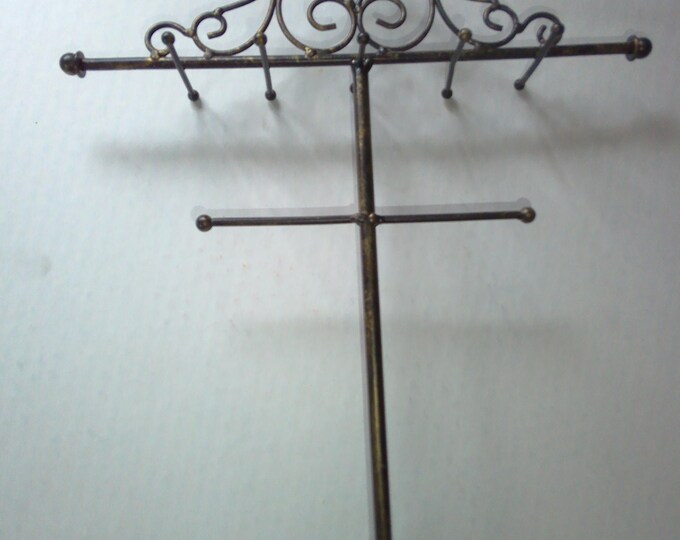 Wrought Iron Jewelry Display Rack - 12 Arms on 15.5" High W 4" Base ...