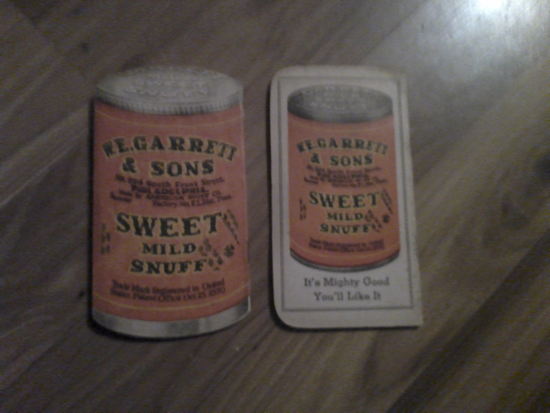 W E Garrett & Sons Scotch Snuff - Set of Two 1940s Promotional ...