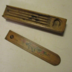 Antique Victorian Pencil Box - Unusual Double Level Trick Box With ...