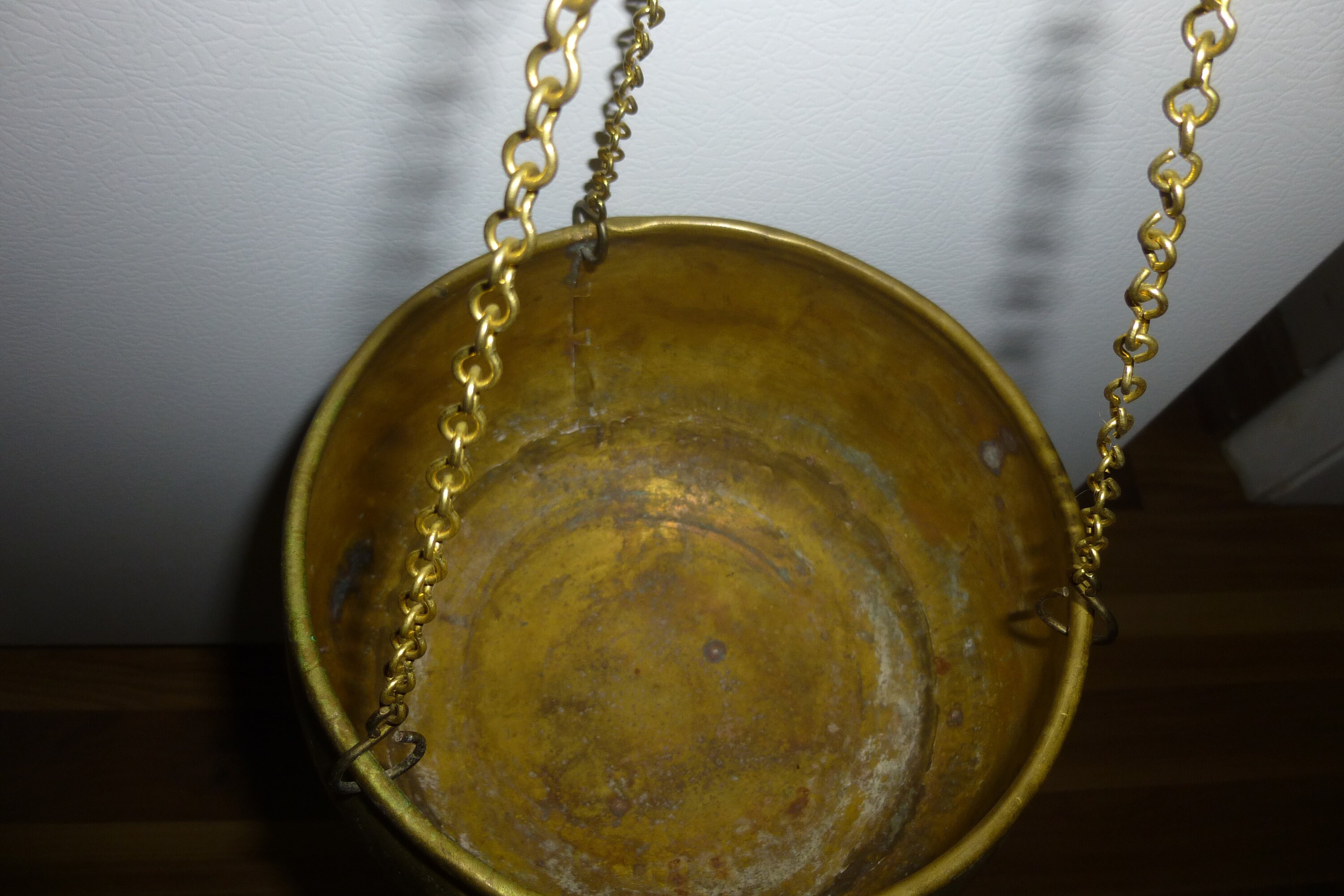 Antique Hanging Brass Equal Arm Balance Scale With Hanging Copper ...