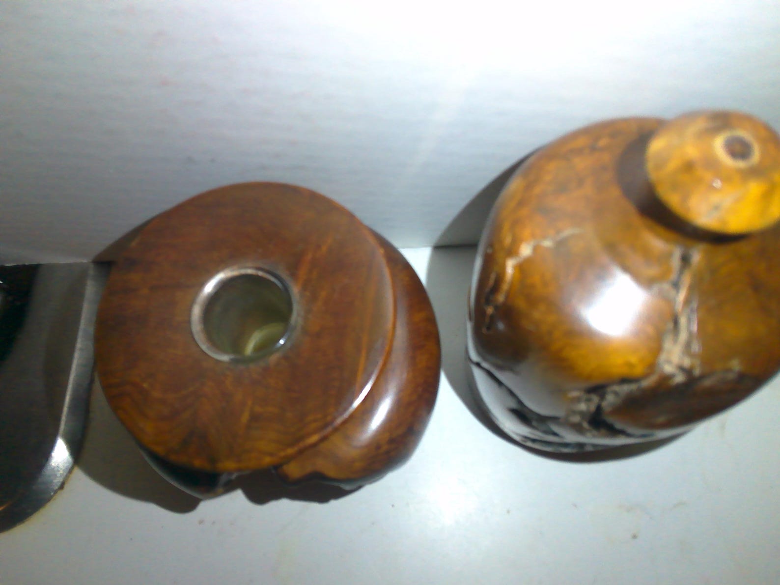Burl Wood Bud Vase and Incense Burner-cali. Muir Woods 4" High 4" Diam ...