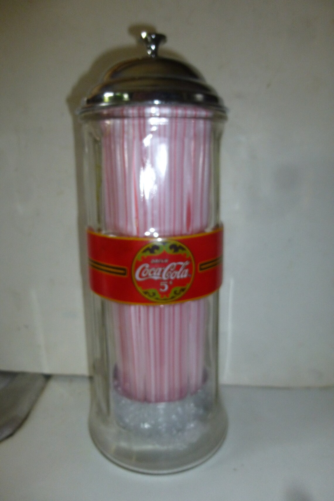 Coca-cola Drinking Straw Dispenser Glass and Steel Licensed - Etsy
