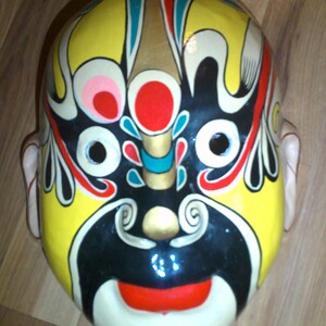 Chinese Opera Mask Paper Mache Form 11 X 8.5 X 3.5 Deep at Nose for ...