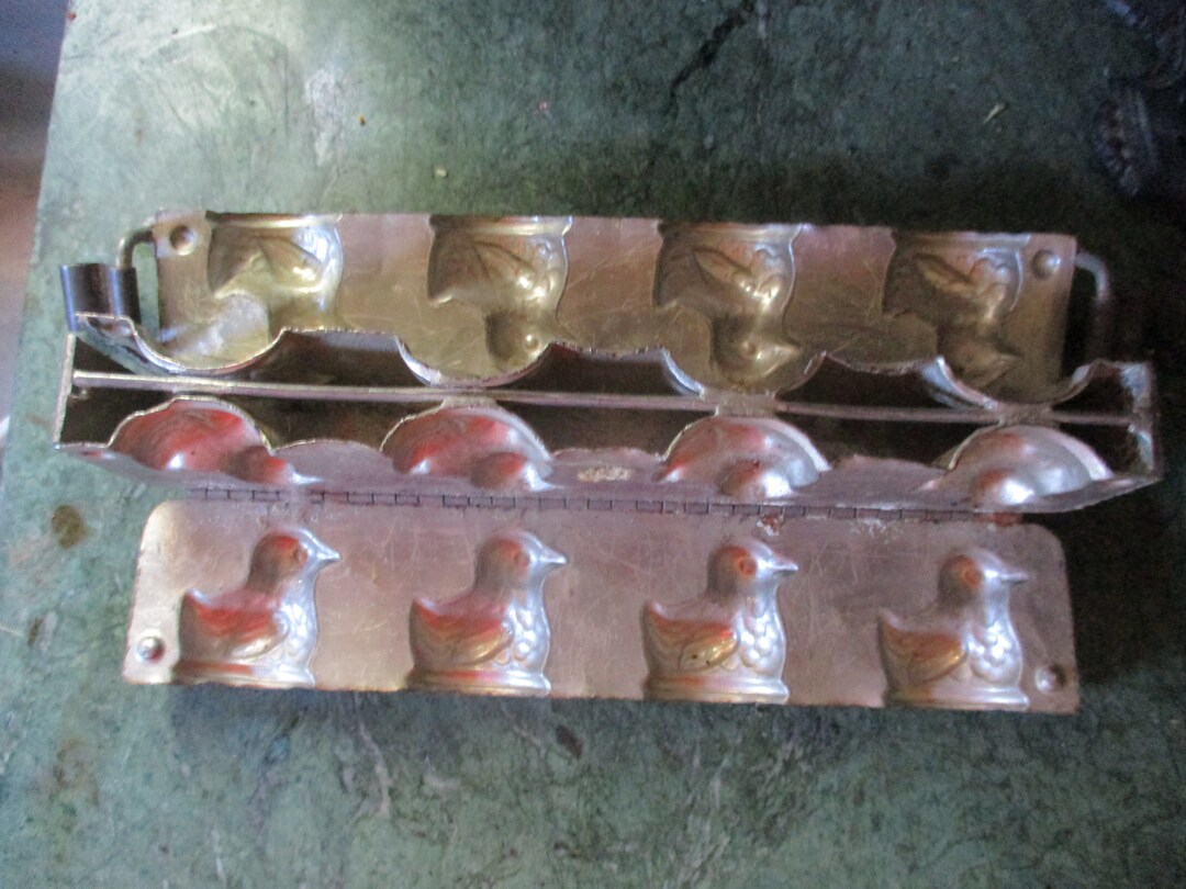 Antique Chocolate Mold - Rare and Unusual Heavy Duty Hinged Form Makes ...