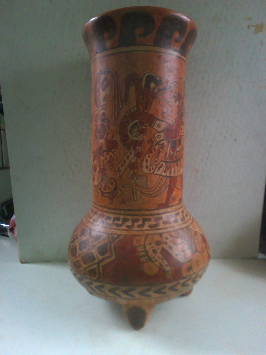 Mayan / Aztec Vase - Modern Museum Quality 13" Tall Repro of Pre ...