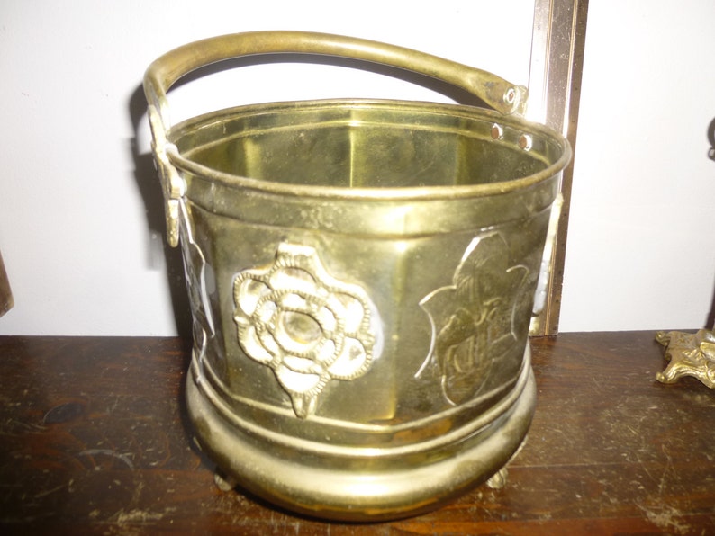 Egyptian Revival Brass Bucket W Swing Handle and 3 Feet - Etsy
