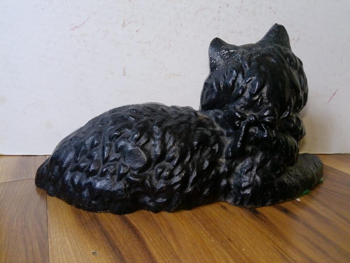 Cast Iron Cat - 10.75" X 5" X 5.5" Unusual Vintage Hollow Form Cat in ...