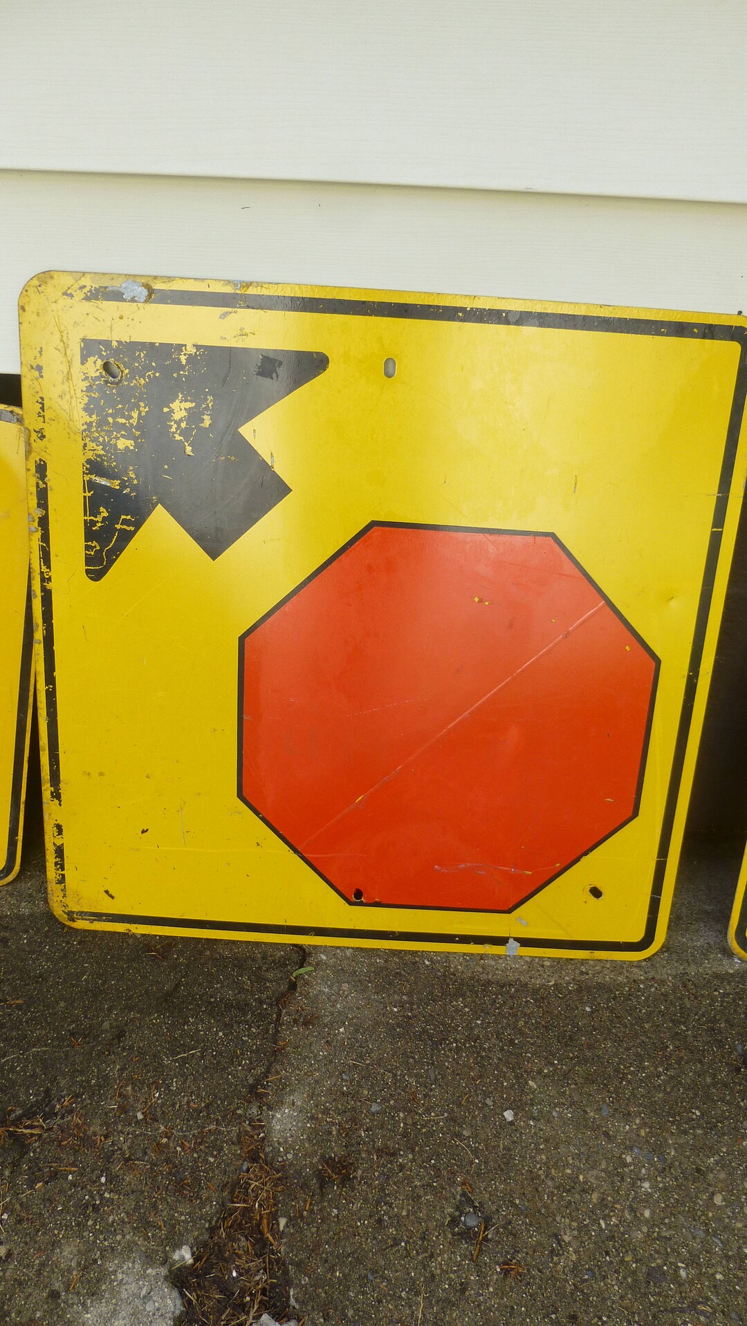 Stop Here - Sign - Massive 29 Inch Sq. Vintage Steel Street Form ...