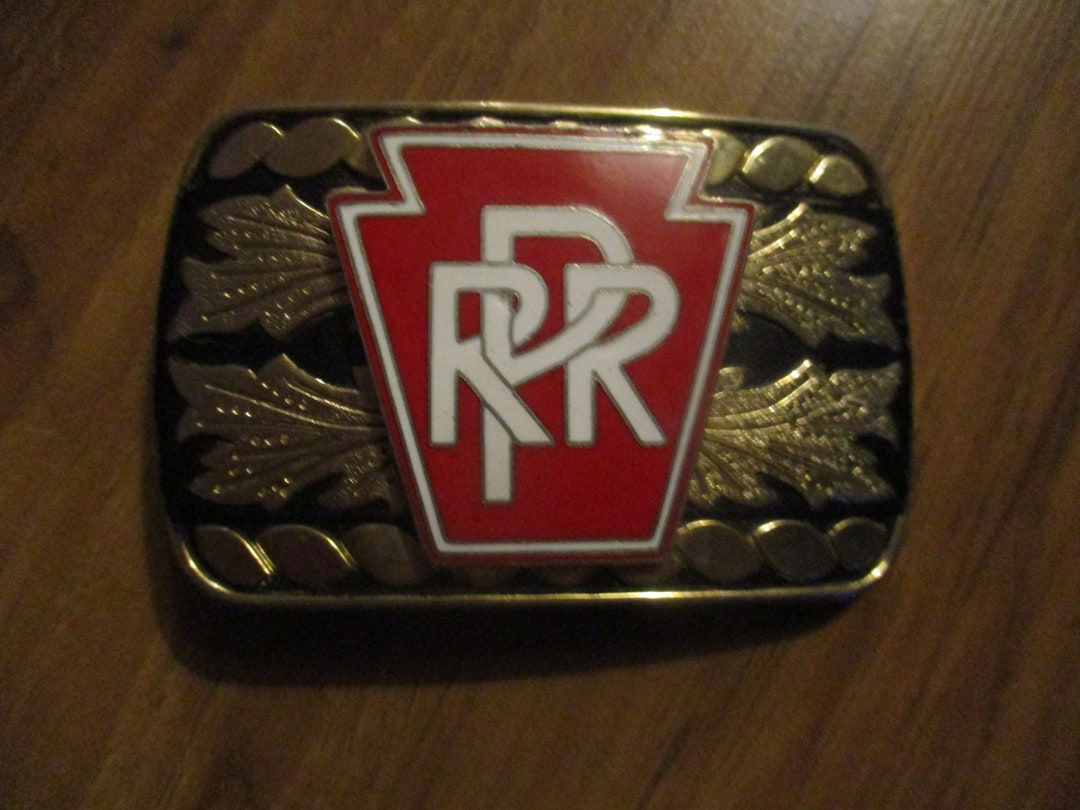 PRR (pennsylvania Rail Road) 3" X 2" Monogrammed Belt Buckle - Enamel ...
