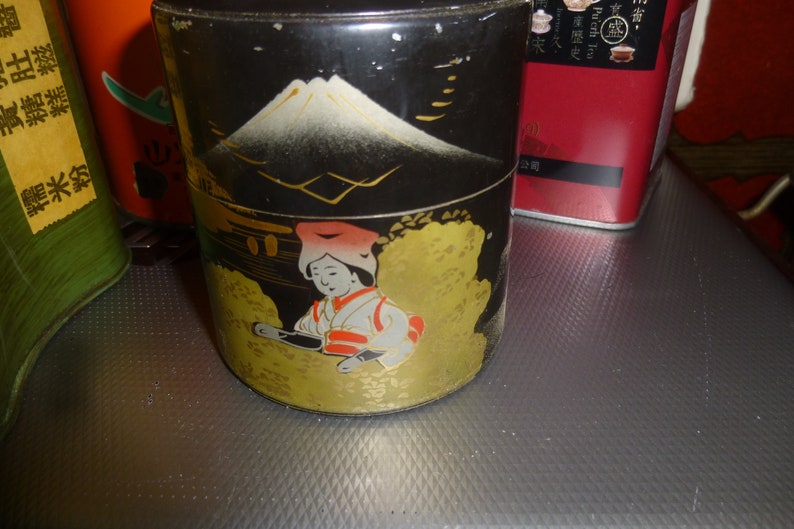 Vintage Japanese tea tin caddies classic forms with great | Etsy