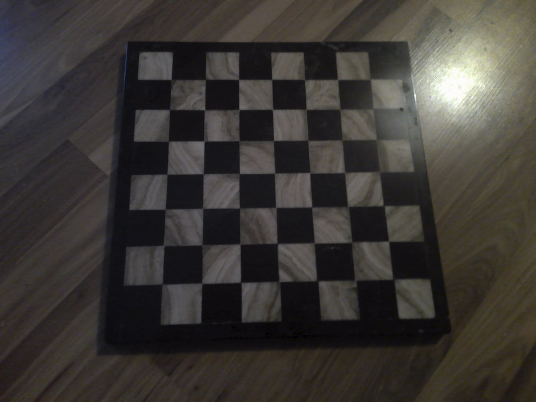 Marble Gameboard or Tabletop - Stylish Trimmed Black/beige Chess ...