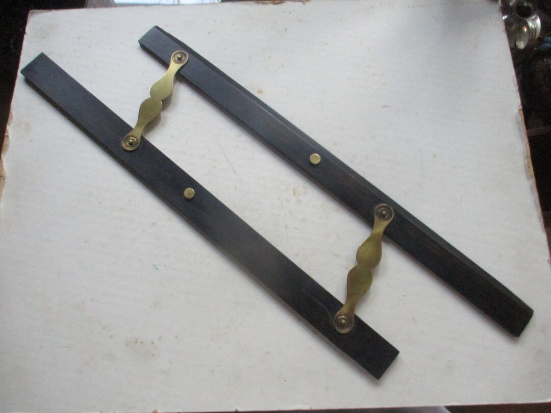 Ebony and Brass Parallel Ruler - Unusual Antique Nautical/maritime Form ...
