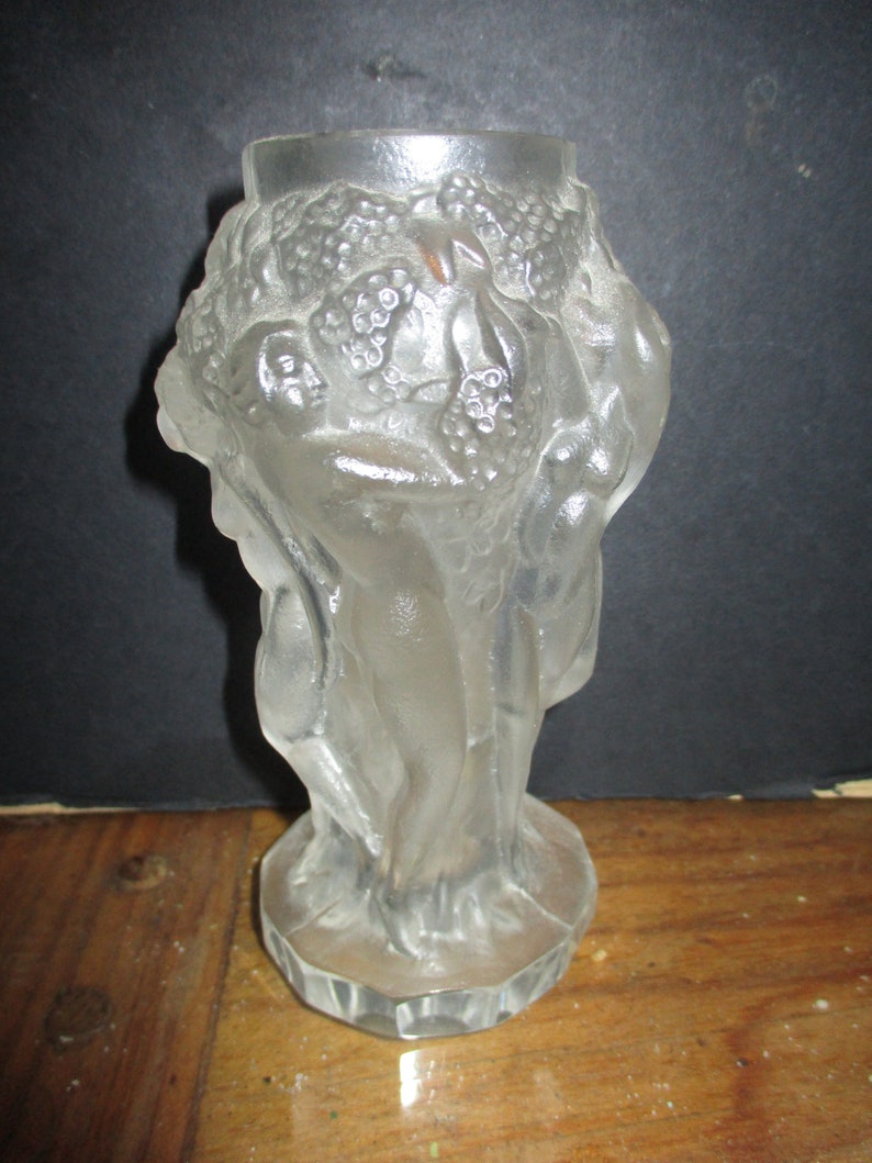 Desna Art Glass Vase - 5" Frosted Cast Form in STYLE of Lalique ...
