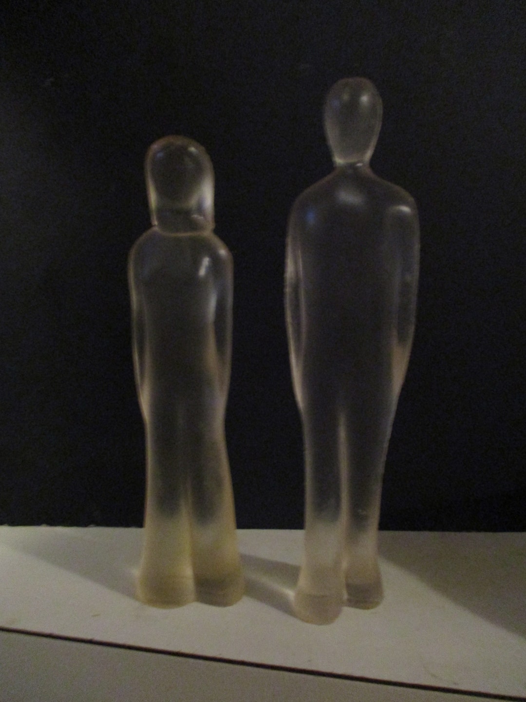 Austin Products Frosted Lucite Figurines - Man and Woman - Bride and ...
