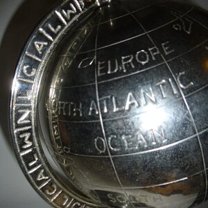 Funky Chrome Revolving Globe on Chrome Stand - Rare and Unusual ...