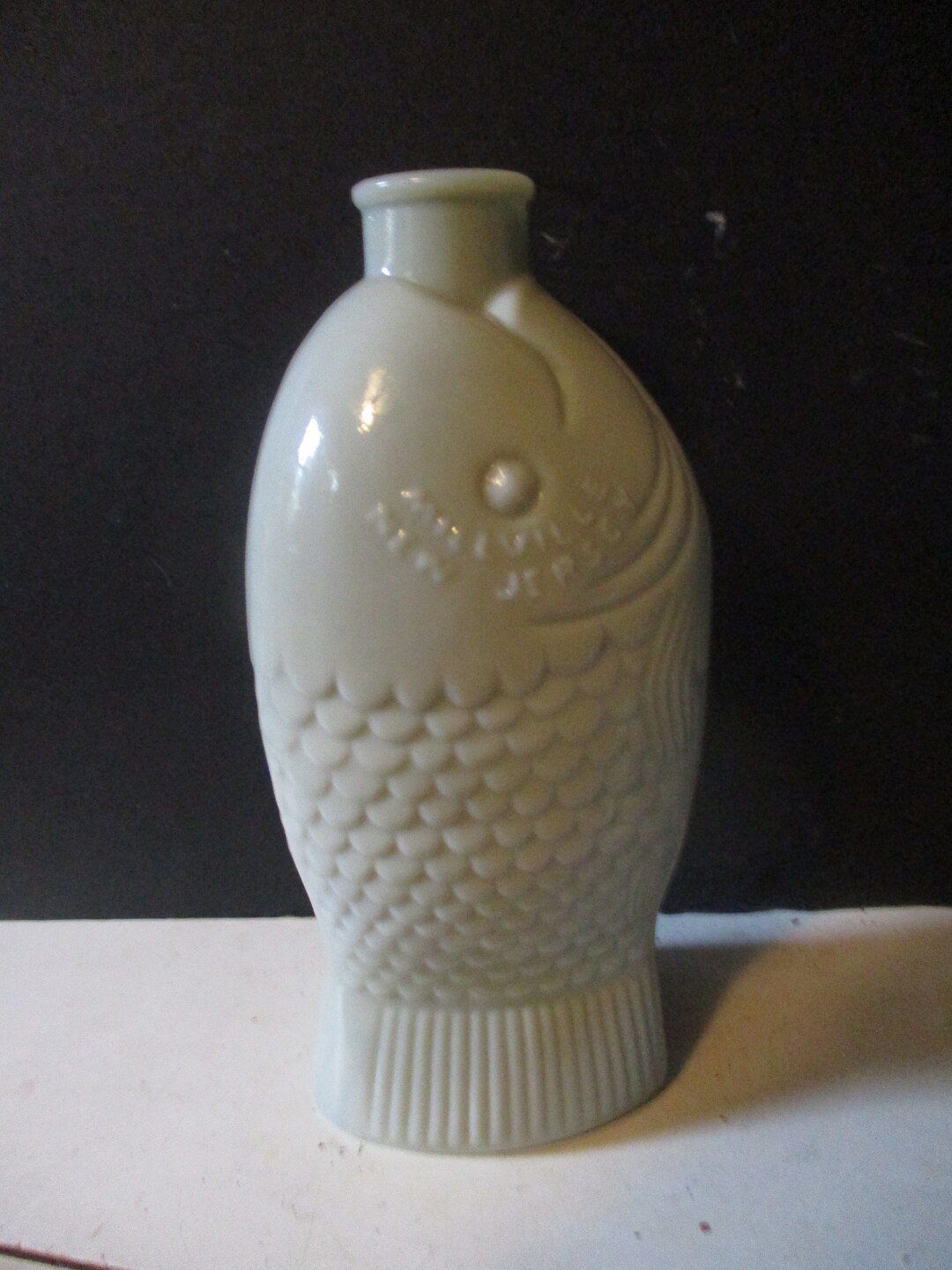 Fisch's Bitter Bottle 7.5 Tall Tinted Milk Glass Fish Shaped Bottle by ...