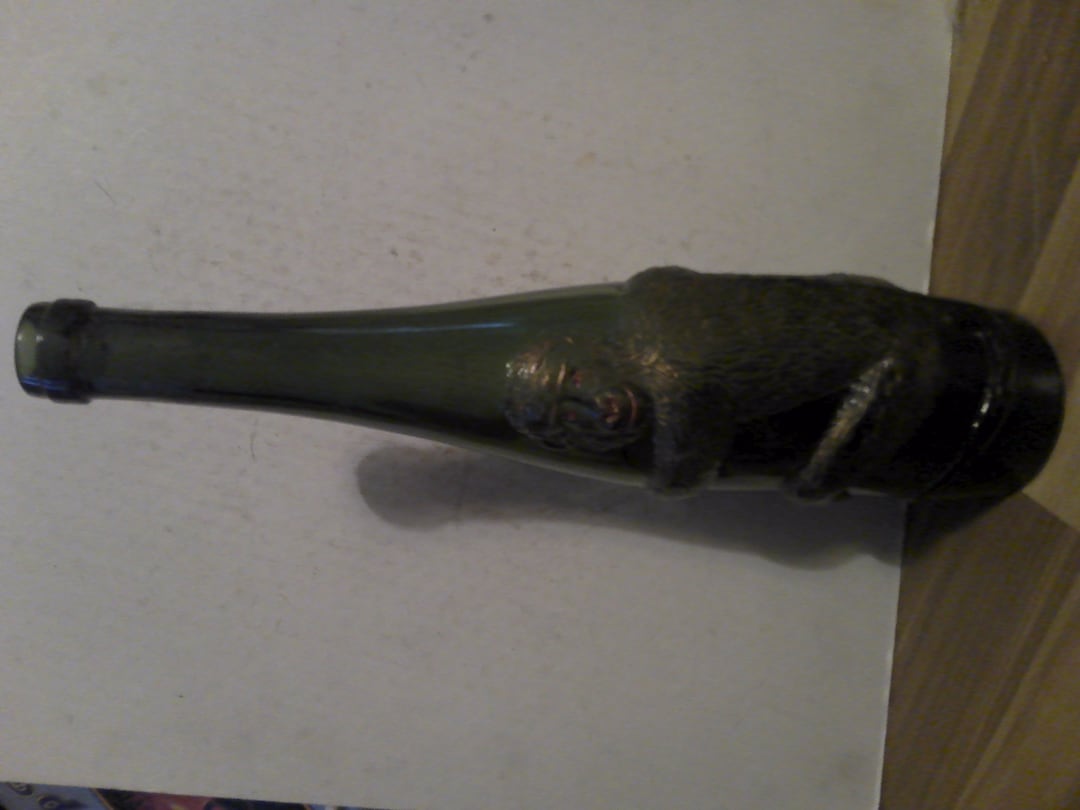 Monkey Bottle - Green Glass 1970s Affentaler Bottle Unusual German Wine ...