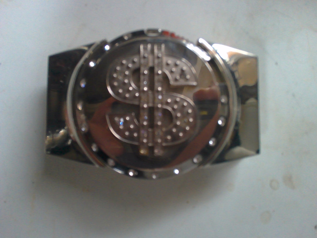 Bling Belt Buckle Lighter 2 Piece Novelty Form Holds Dollar Sign ...