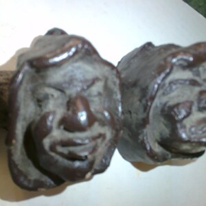 5 Robed Monks Heads - Fun 13.5" X 3.5" X 2.5" Deep W Hanger - Rare and ...