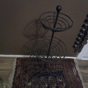 3 Tier Iron Muffin Stand Etager - 27" High Form W 7", 9.5" and 12.5 ...