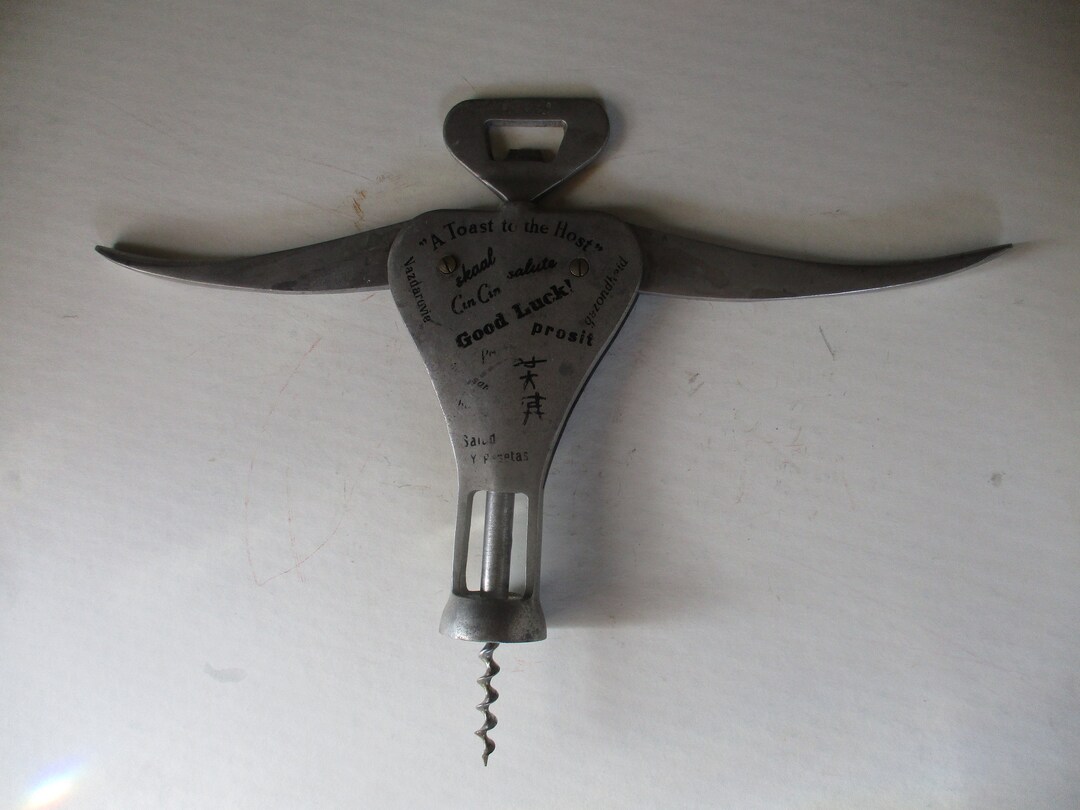 Brevettato Barman Bottle Opener and Corkscrew - Large 10.5" X 4" Form ...