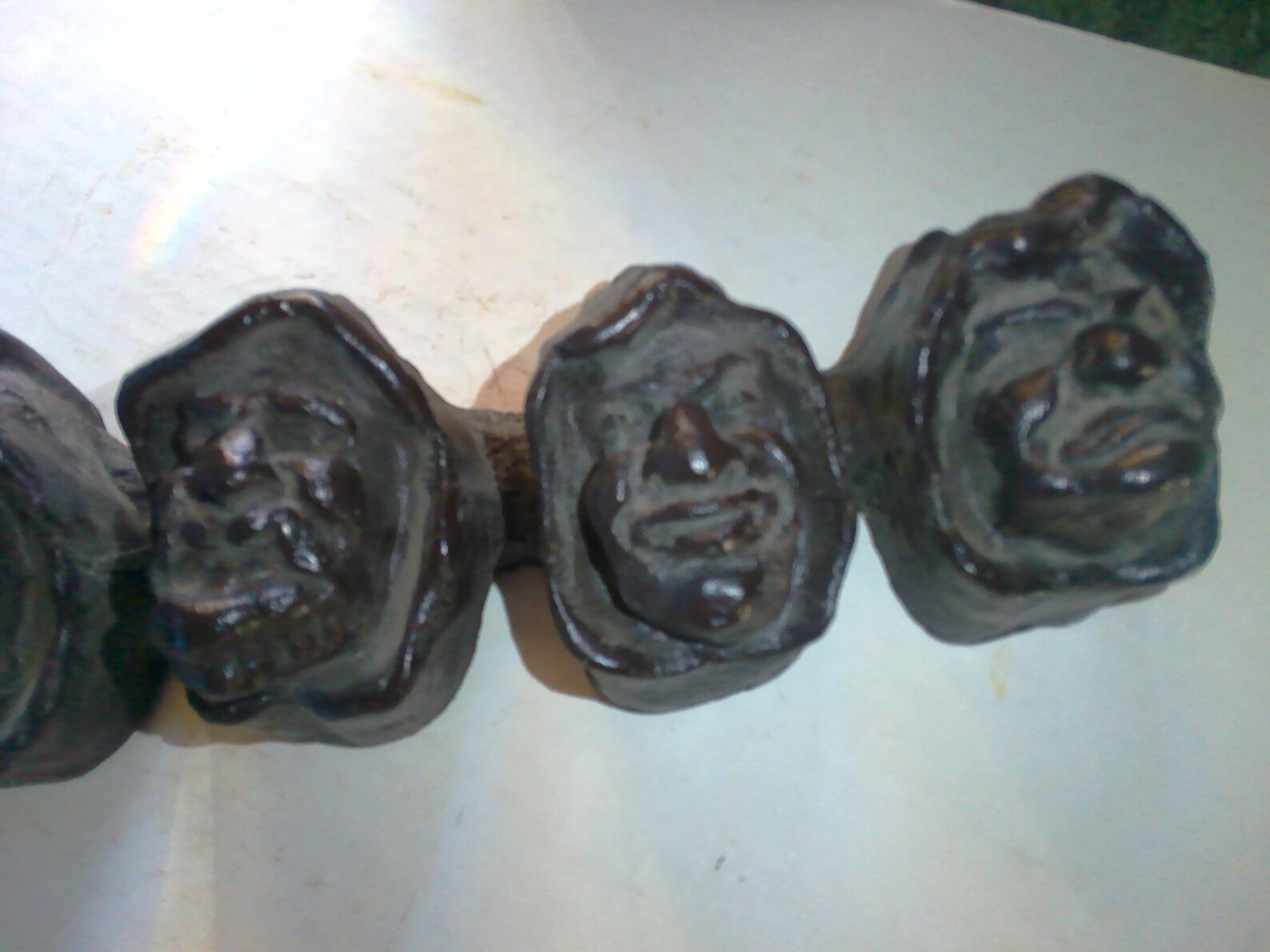 5 Robed Monks Heads - Fun 13.5" X 3.5" X 2.5" Deep W Hanger - Rare and ...
