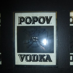 1967-8 Popov Vodka Labels Printers 2 Sheet Glass Proofs for Printing ...