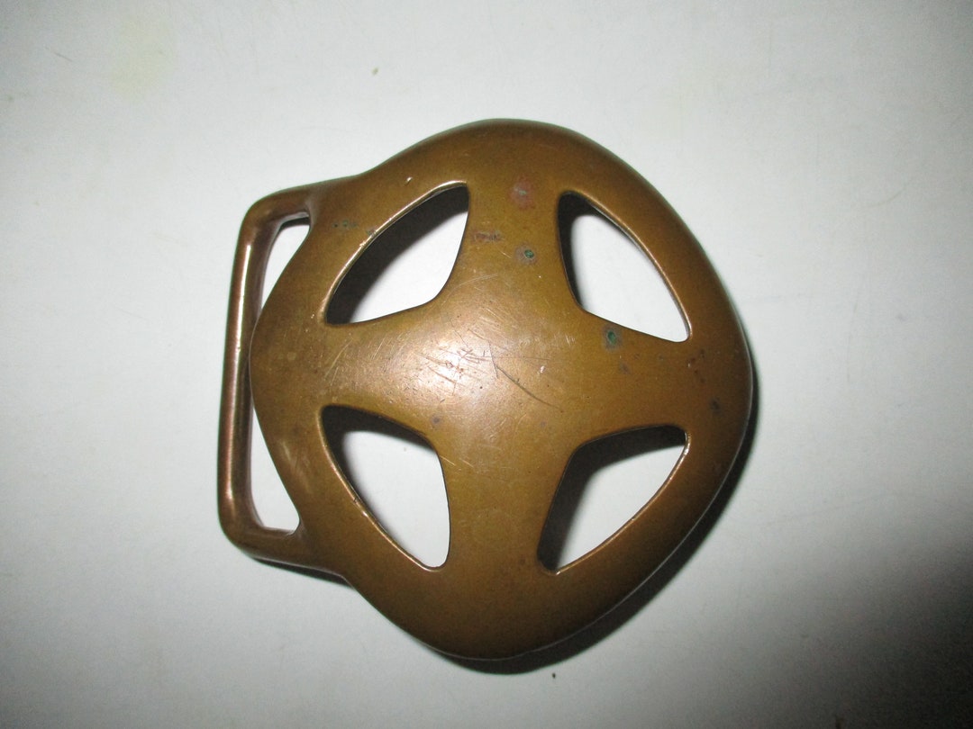 Duncan Laurie Cast Brass Belt Buckle - Peak Hippie Era Circled Cross ...