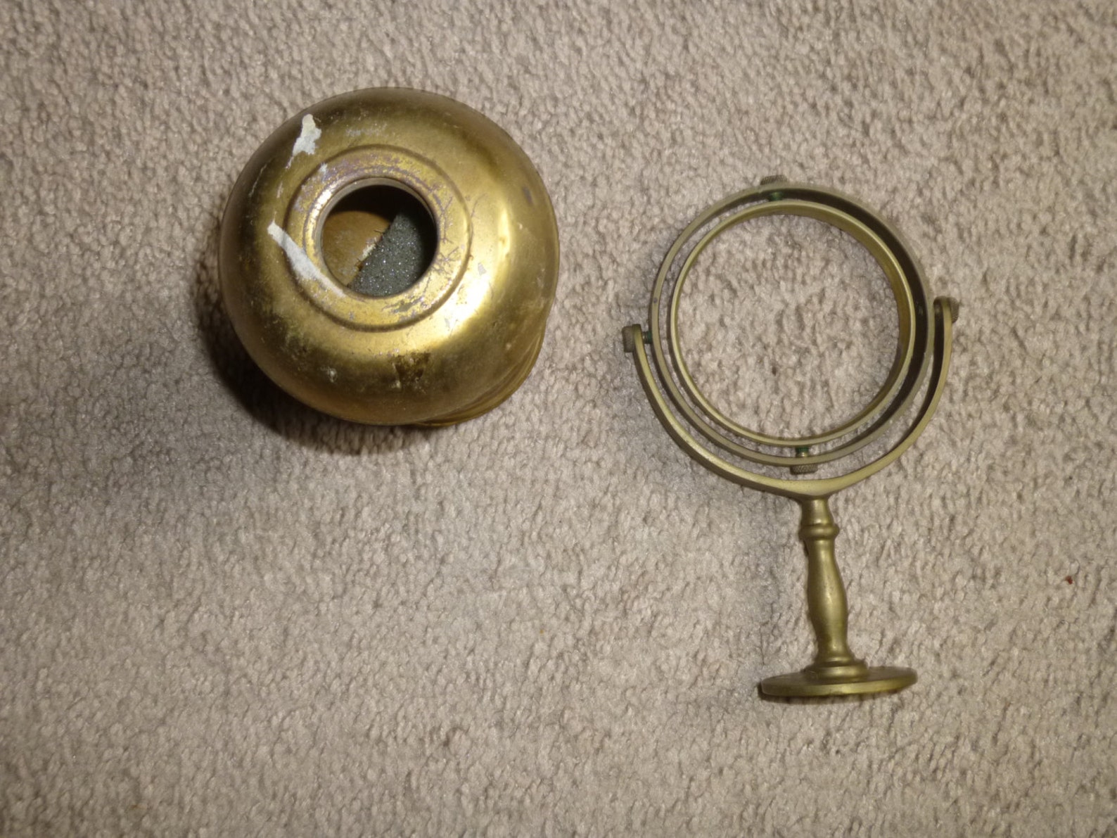 Gorgeous Gimbal and Oil Lamp Base in Solid Brass - Nautical Form Mounts ...