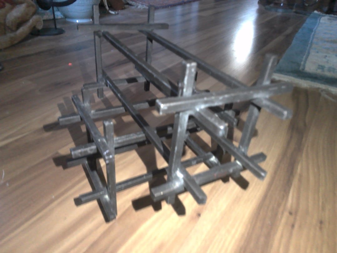 Brutalist Linear Abstract Sculptures - Welded Square Steel Rods in ...