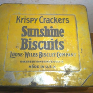 Sunshine Biscuits Krispy Crackers Loose-wiles Antique Cookie Tin - Very ...