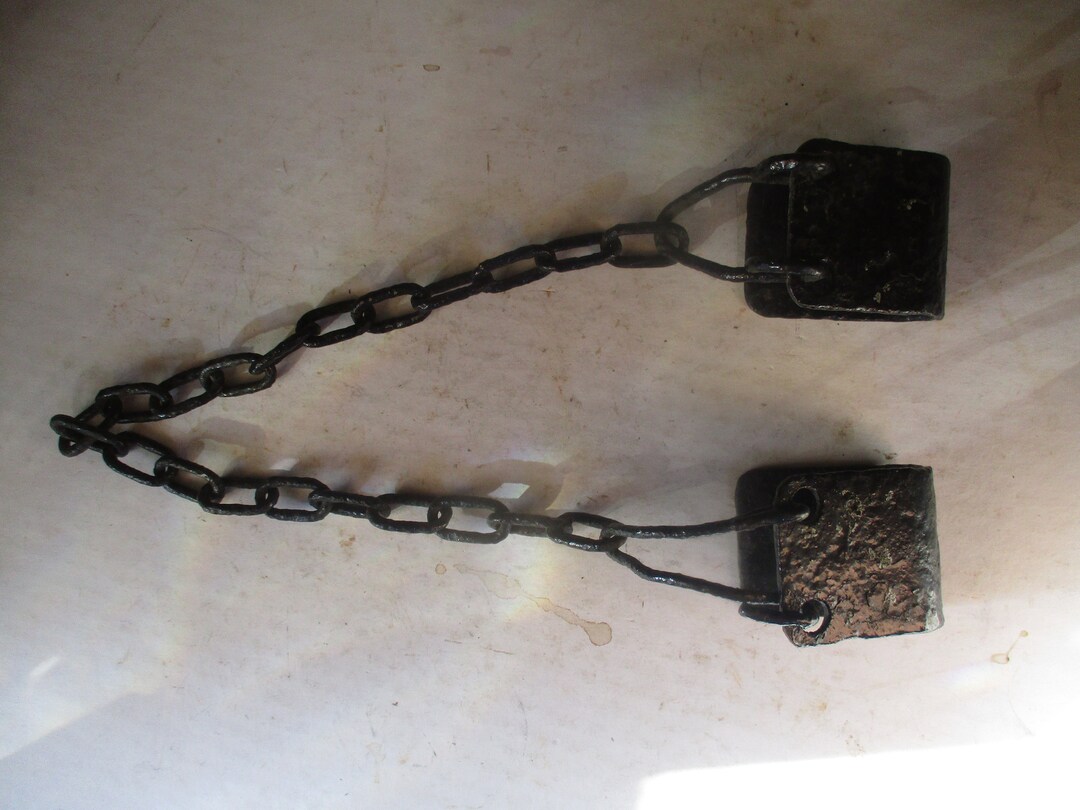 Antique Wrought Iron Chain "hand" Handle - 19th Century Industrial Grip ...