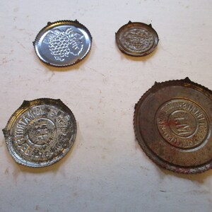 Antique French Wine Barrel Markers = Set of 4 1920s Tin Stamps With ...