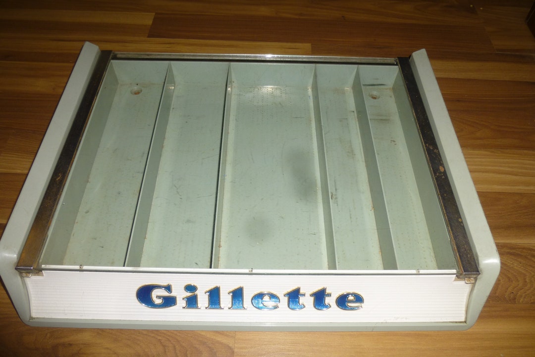 Vintage Gillette Razors Store Display Shelf Cabinet Rare Form Great ...