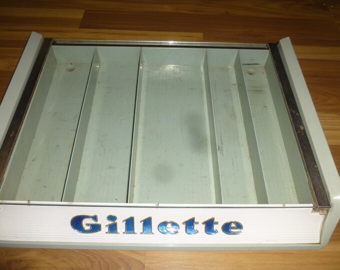 Vintage Gillette Razors Store Display Shelf Cabinet - Rare Form - Great ...