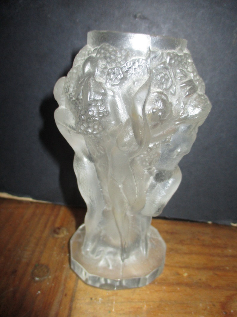 Desna Art Glass Vase - 5" Frosted Cast Form in STYLE of Lalique ...